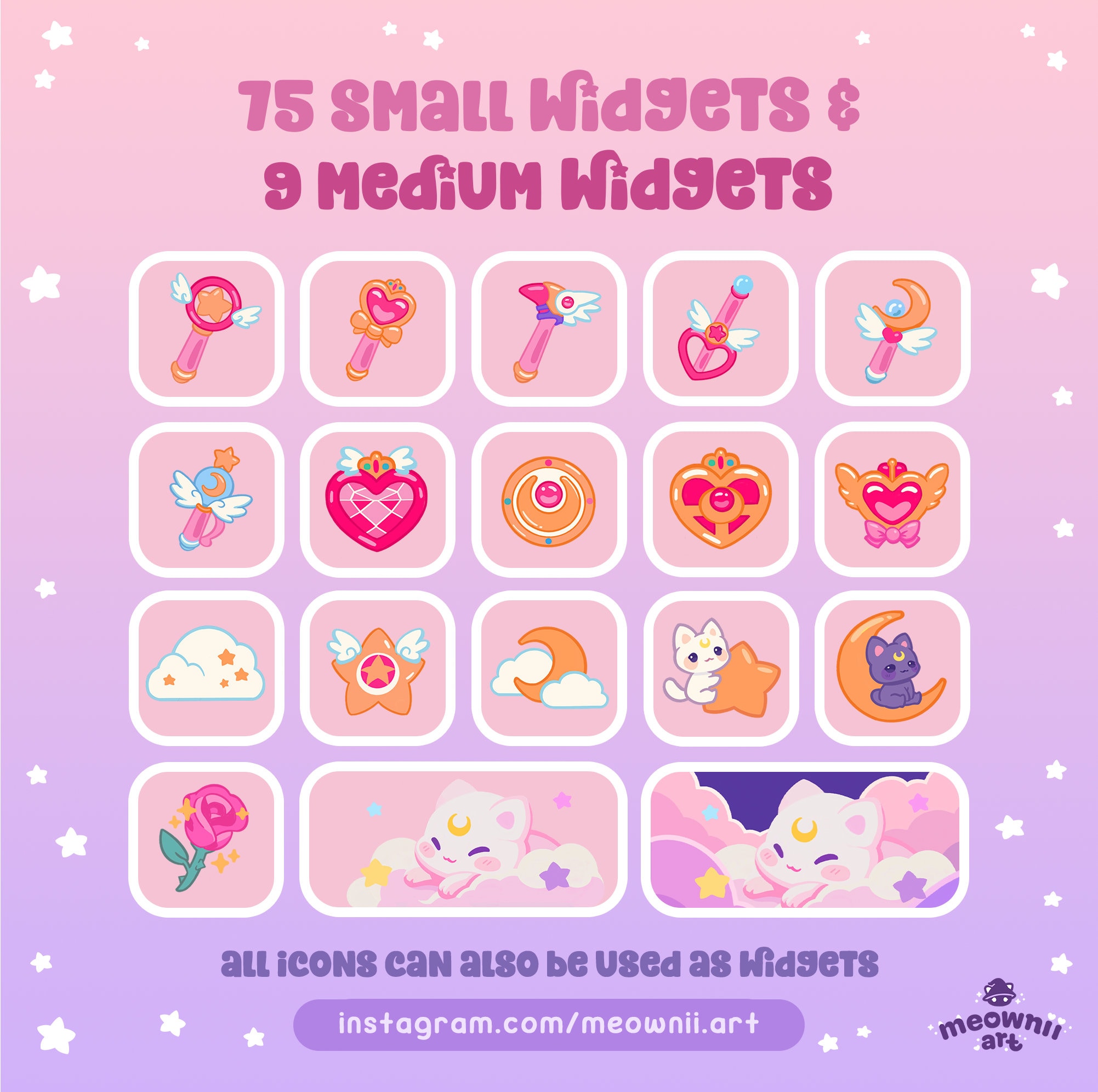 Magical Girl App Icon Pack - Etsy