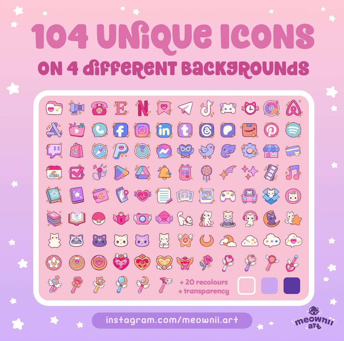 Magical Girl App Icon Pack - Etsy