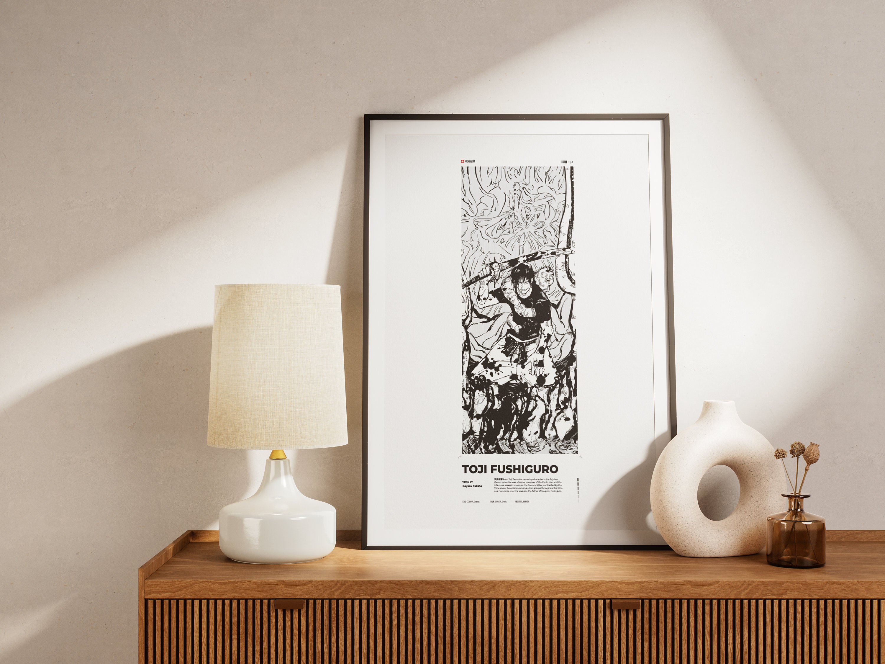 Jujutsu Kaisen Poster Toji Digital Anime Poster Minimal JJK Anime ...