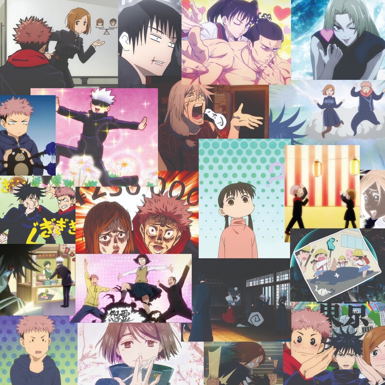 300+ Jujutsu Kaisen Anime Collage Kit Digital Prints for Bedroom Wall ...