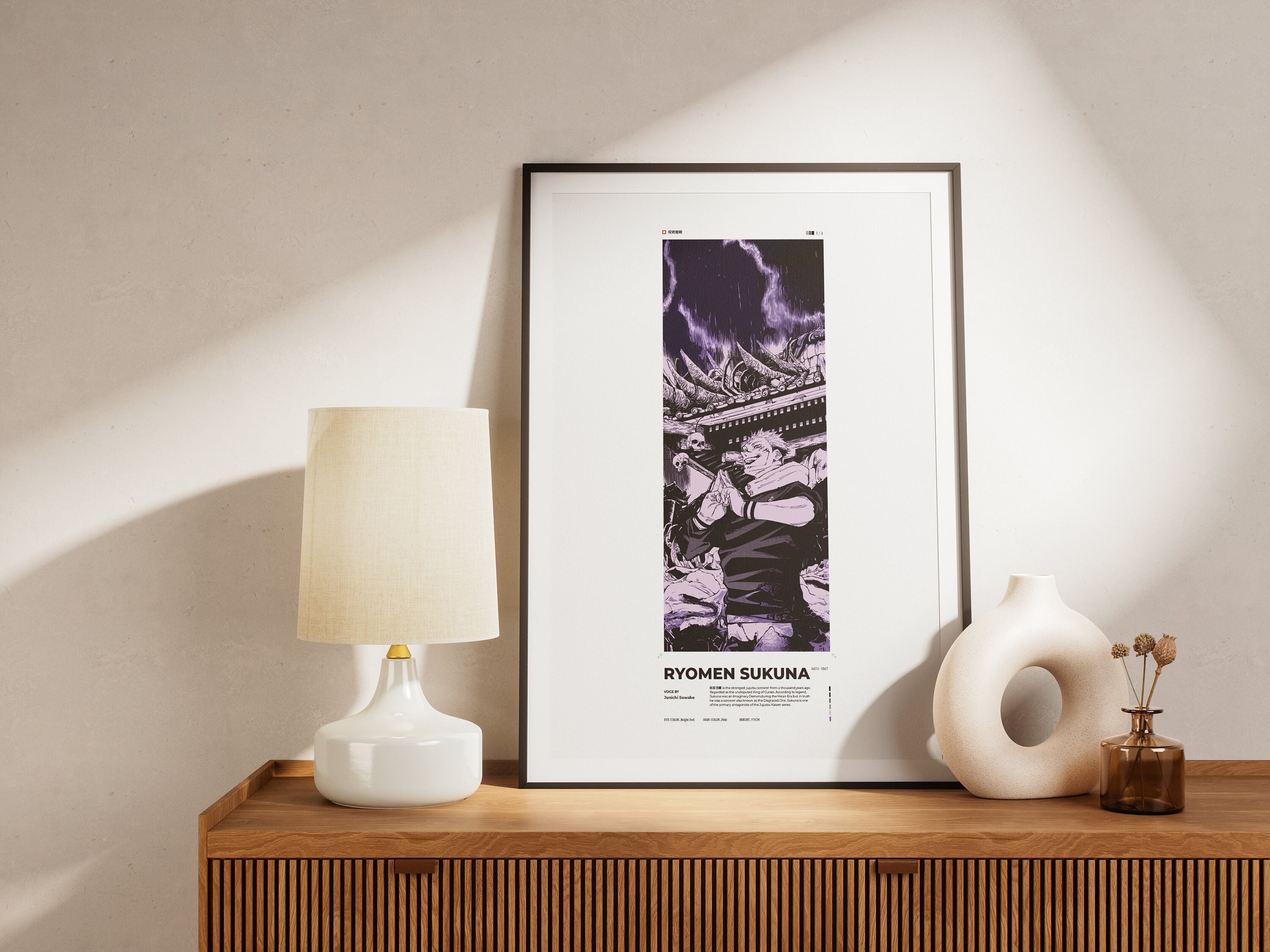 Jujutsu Kaisen Poster Sukuna Anime Digital Poster Minimal JJK Poster ...