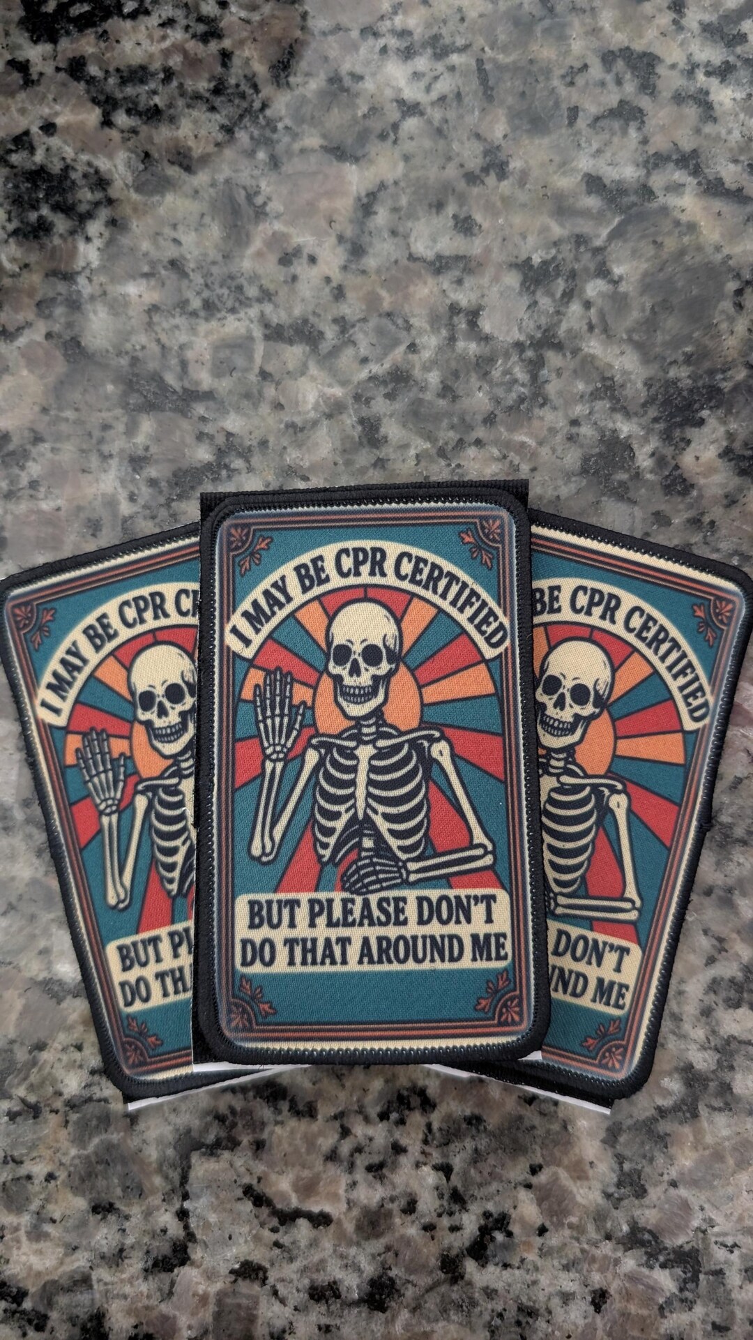 Sarcastic CPR Skeleton Patch - Etsy