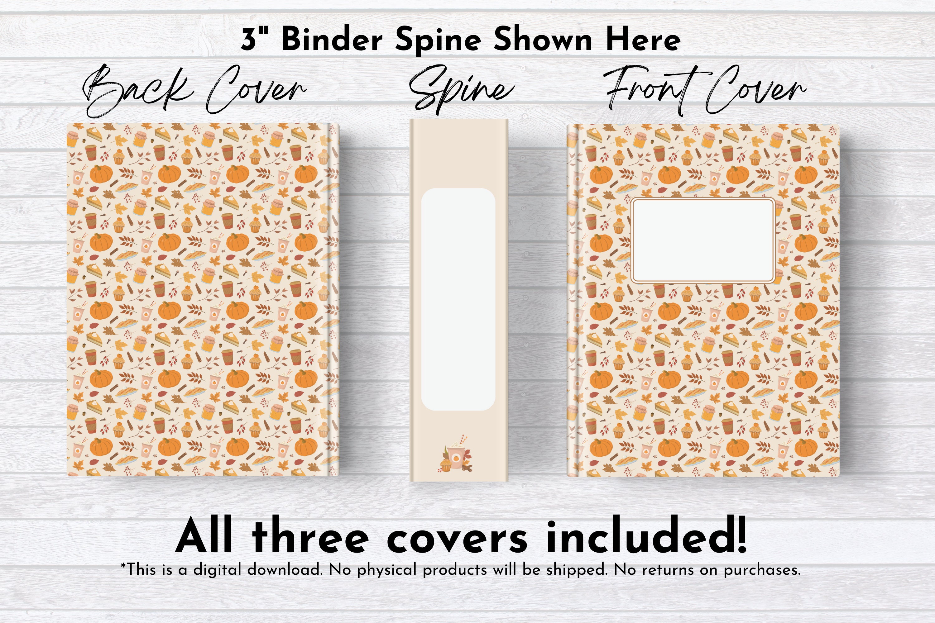 Instant Download, Printable Binder Cover - Pumpkins, Fall, Thanksgiving ...
