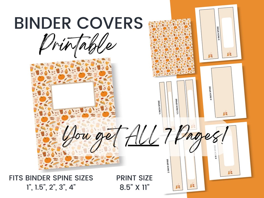 Instant Download, Printable Binder Cover - Pumpkins, Fall, Thanksgiving ...