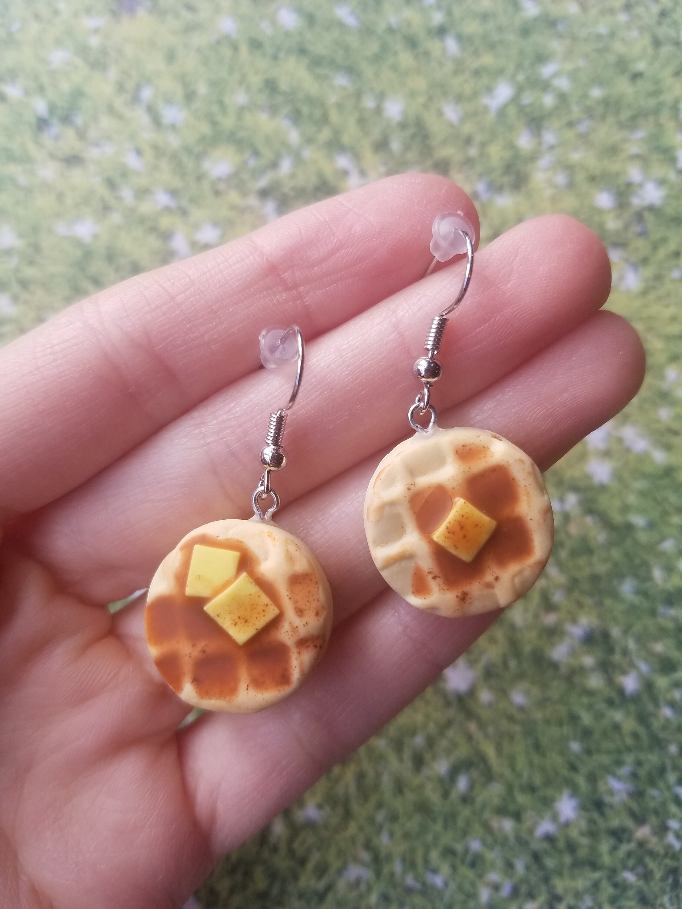 Handmade Polymer Clay Waffle Breakfast Dangle/drop Earrings - Etsy