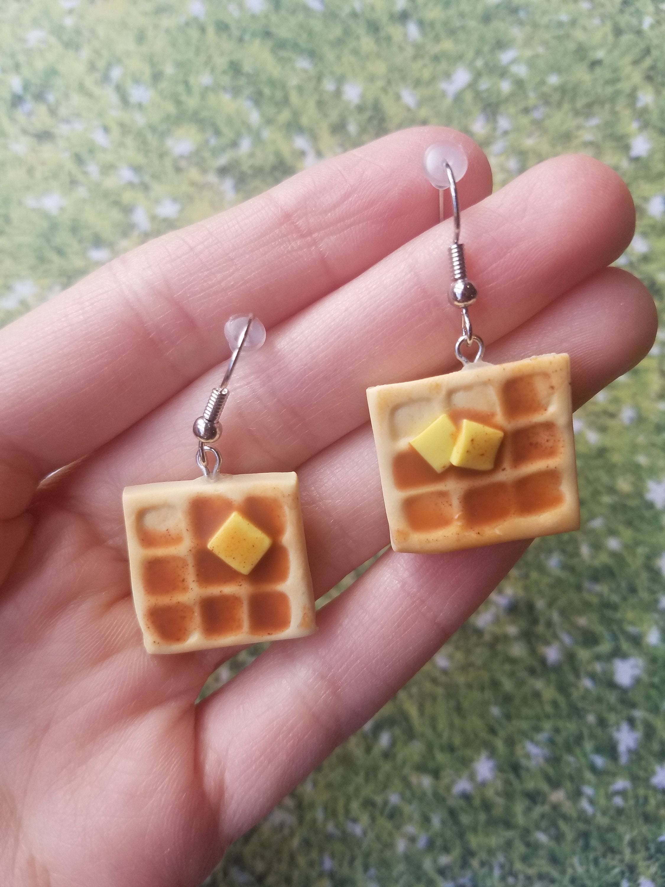 Handmade Polymer Clay Waffle Breakfast Dangle/drop Earrings - Etsy
