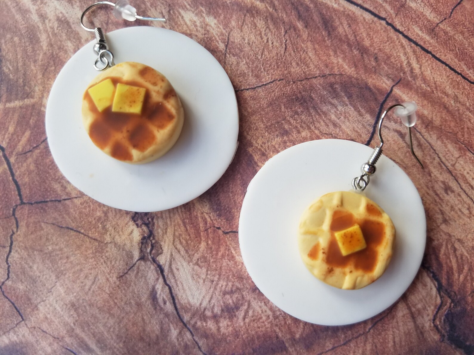 Handmade Polymer Clay Waffle Breakfast Dangle/drop Earrings - Etsy