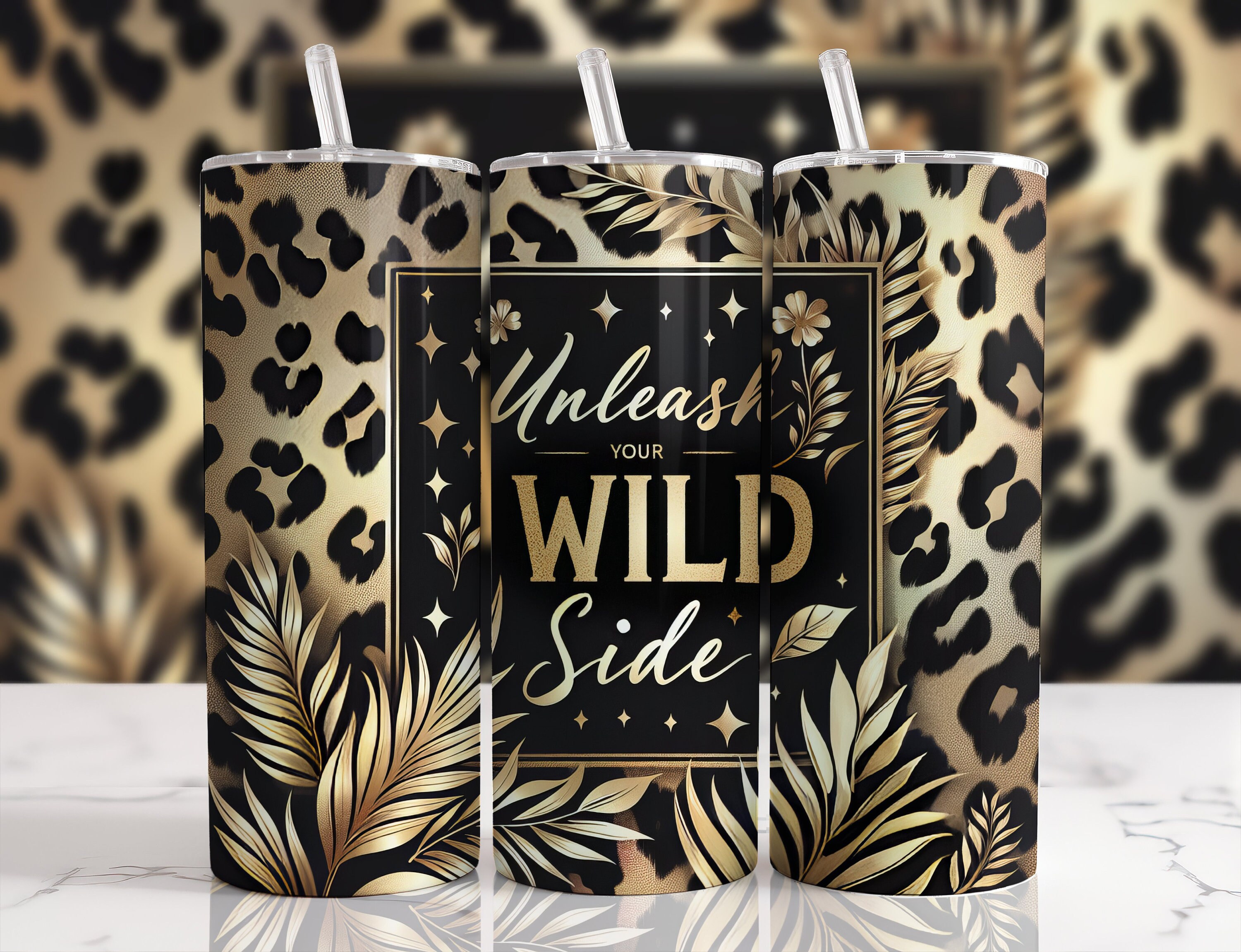 Tumbler Wrap, Leopard Print Sublimation Designs, unleash Your Wild Side ...