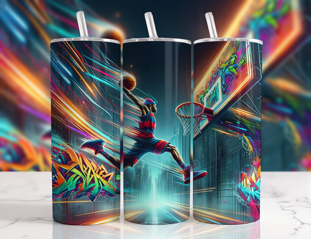 Basketball Png, Graffiti Dunk Basketball Tumbler, Tumbler Wrap, Holiday ...