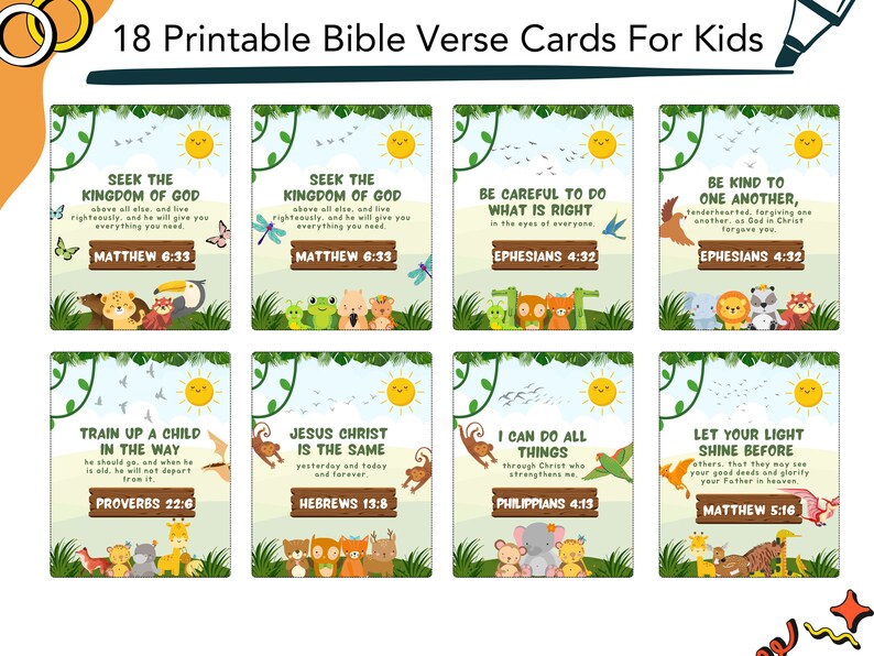 Prayer Cards for Kids, Flashcards Bible Verses, Memory Verse Cards ...