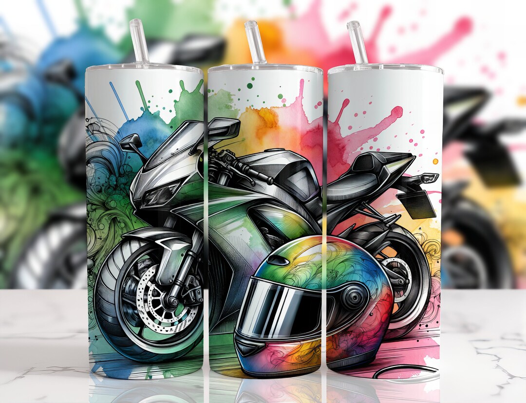 Motorcycle Tumbler Wrap, Sublimation Designs, 20 Oz Skinny, Png ...