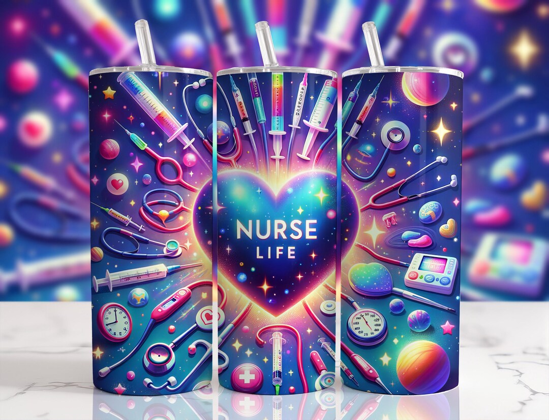 Nurse Png nurse Life Tumbler Wrap, Cosmic, Purple, Holiday Sublimation ...