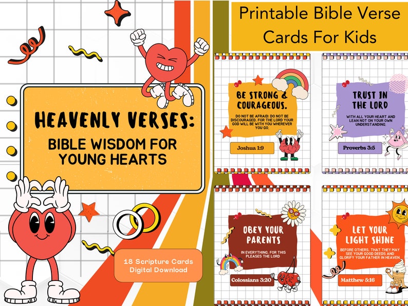 Prayer Cards for Kids, Flashcards Bible Verses, Memory Verse Cards ...