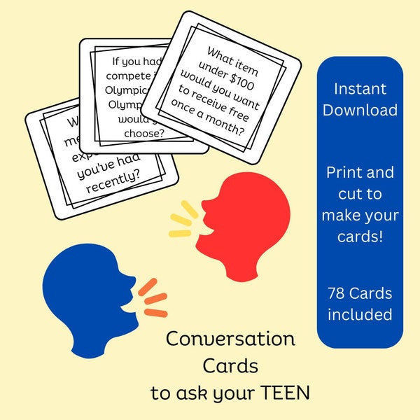 Teen Digital Conversation Cards - Etsy