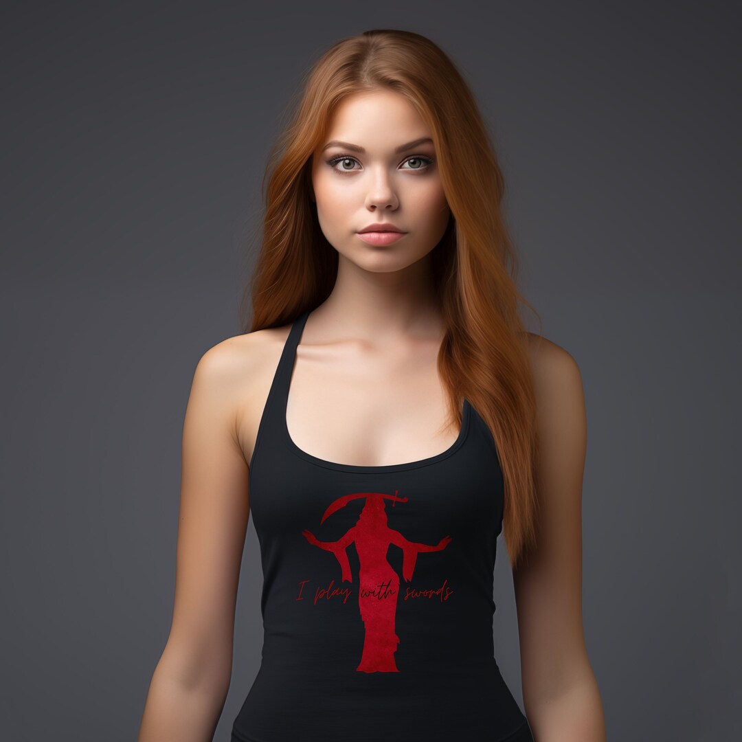 Ruby Sword Dancer, Belly Dance Top, Women's Tank Top, Ideal Racerback Tank, Belly Dancer Gift ...