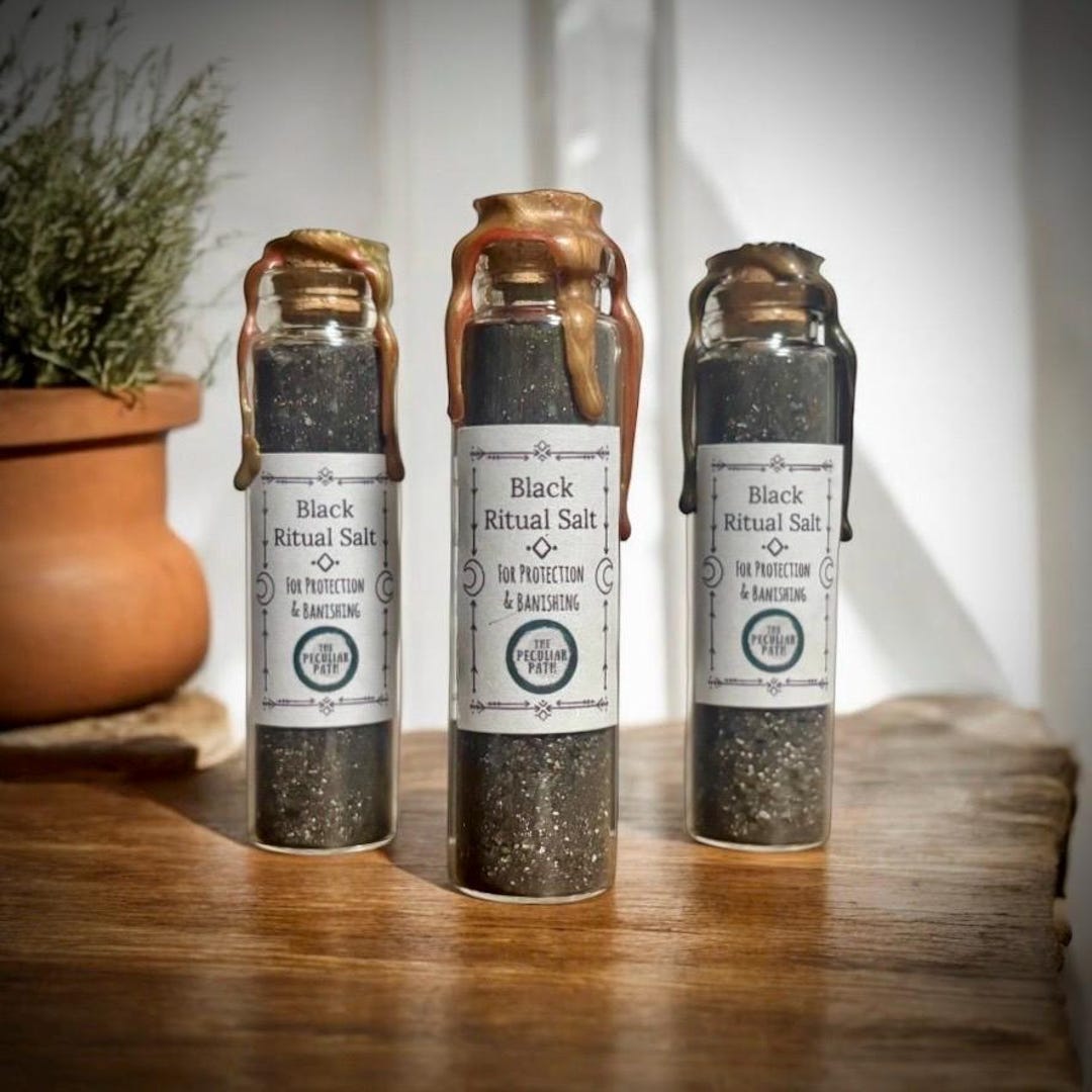 Black Ritual Salt: Handcrafted Protection, Banishing, Witchcraft, Spell ...