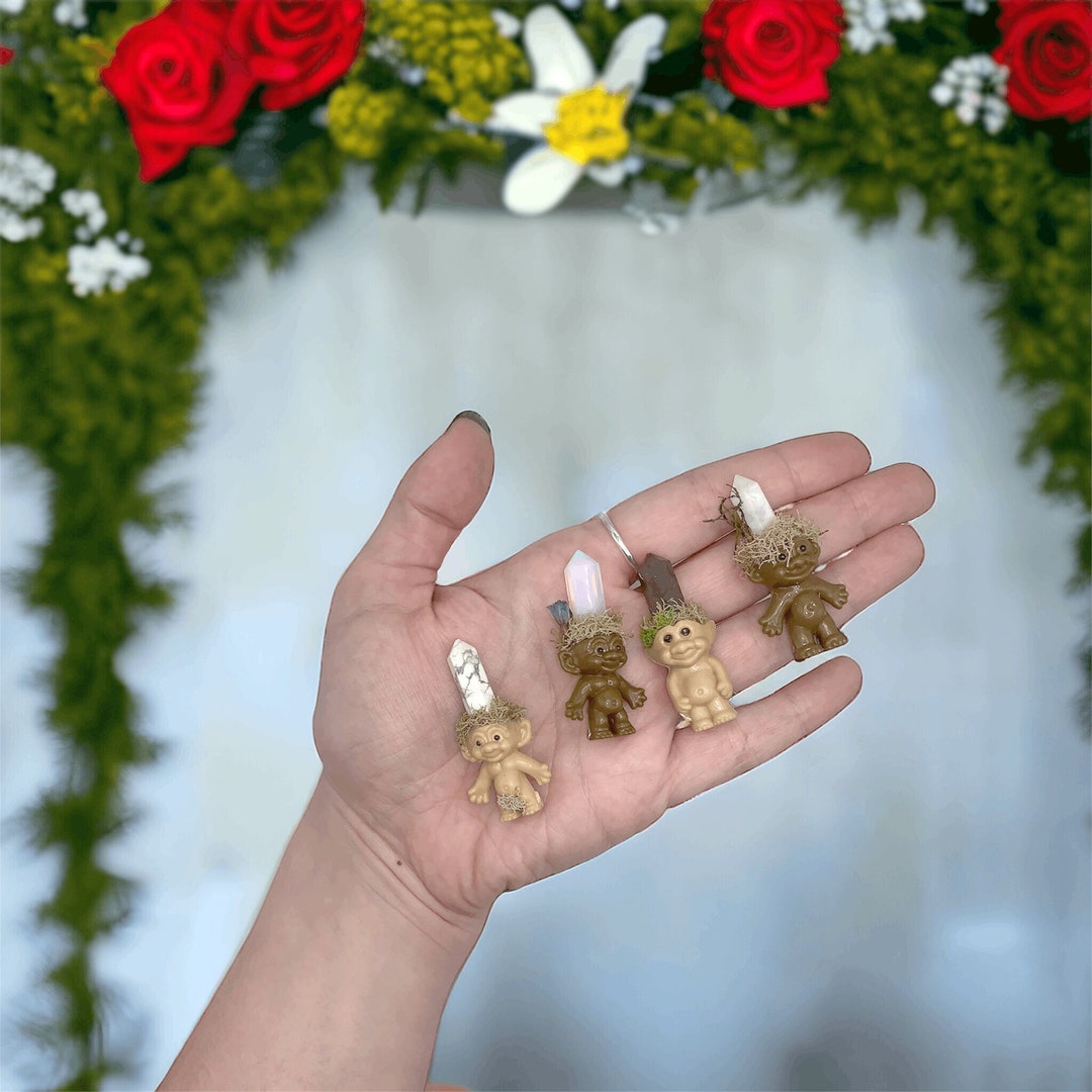 Crystal Trolls | Mini Troll Dolls With Mossy Hair and Gems | Moonstone ...