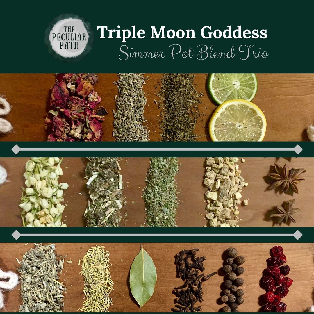 Triple Moon Goddess Simmer Pot Blend Trio: Witchy Apothecary Fragrances ...