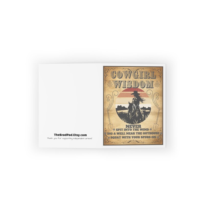 Funny Cowgirl Wisdom Birthday Card Set With Envelopes: Western Horse ...