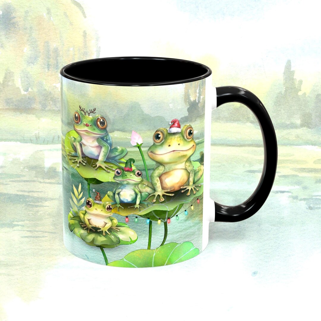 Happy Frogs Christmas Coffee Mug: Holiday Kitchen Decor, 11oz or 15oz ...
