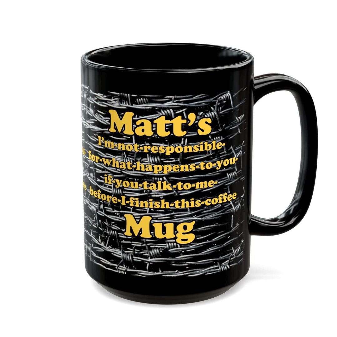 Funny Barbed Wire Coffee Mug: Personalized Sarcastic Goth Gift, 11oz or ...