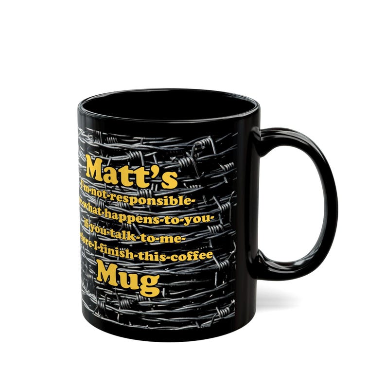 Funny Barbed Wire Coffee Mug: Personalized Sarcastic Goth Gift, 11oz or ...