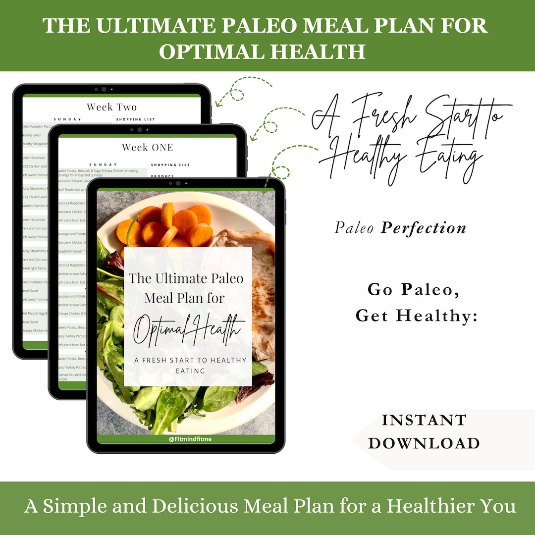 Ultimate Paleo Meal Plan Printable Guide Digital Template Shopping List ...