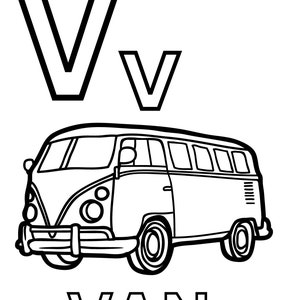 Alphabet Cars Trucks and Vehicles - Digital Download - 26 Coloring ...