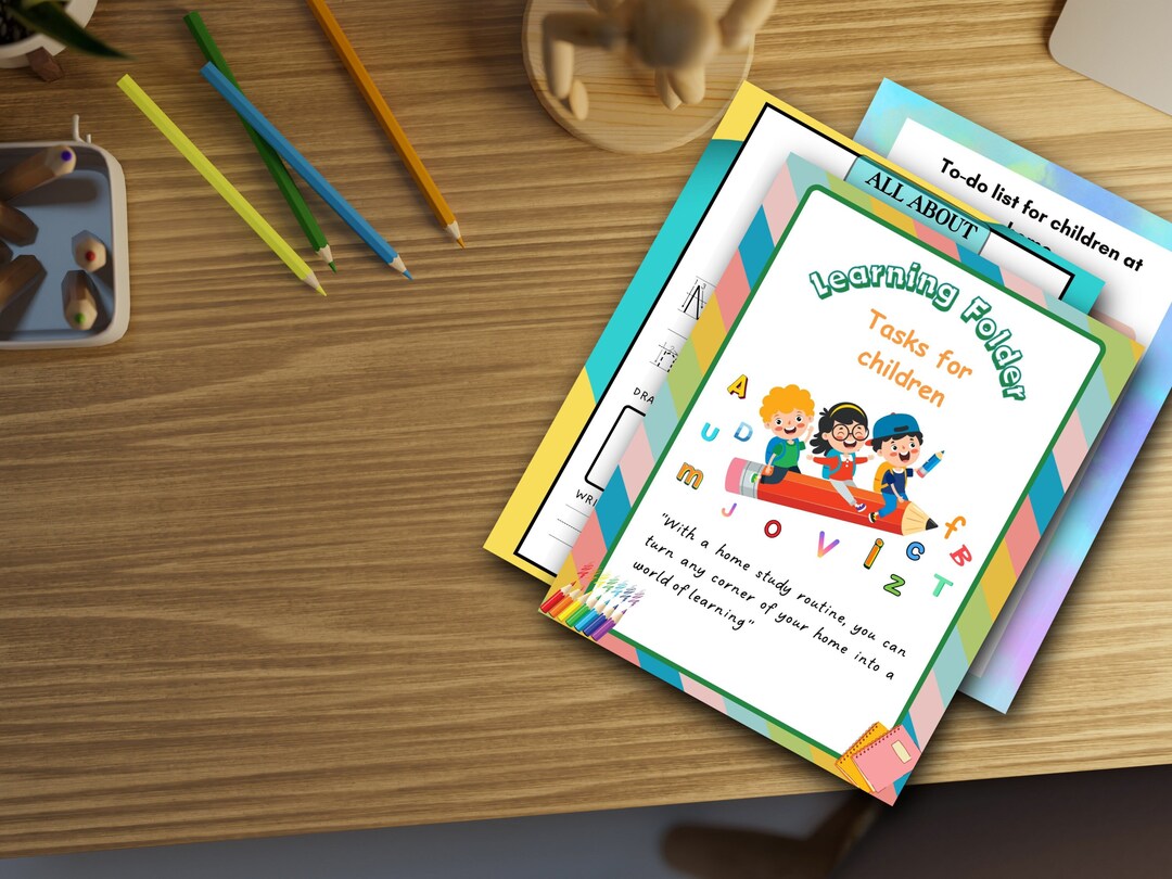 Kids Learning Folder Homeschooling Preschool Worksheets - Etsy