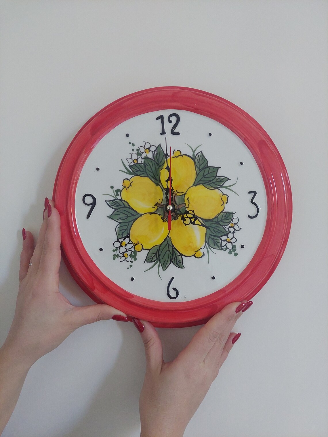 Handmade and Hand-painted Ceramic Wall Clock (diameter 30) - Etsy