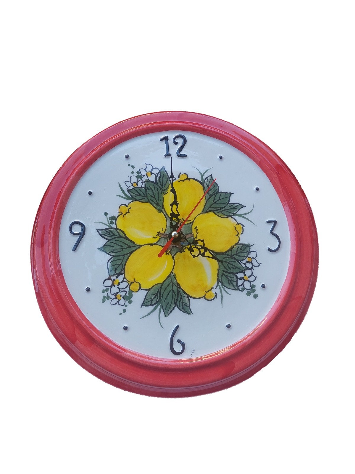 Handmade and Hand-painted Ceramic Wall Clock (diameter 30) - Etsy