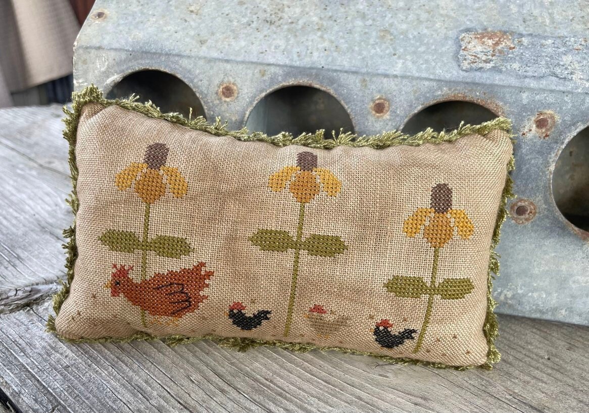 Flower Chicks *** Primitive Pattern *** PDF *** Epattern *** Cross Stitch *** Download ...