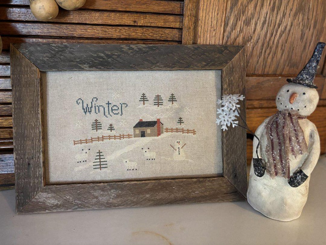Winter --- Paper --- Mailed --- Cross Stitch --- Pattern --- Primitive ...