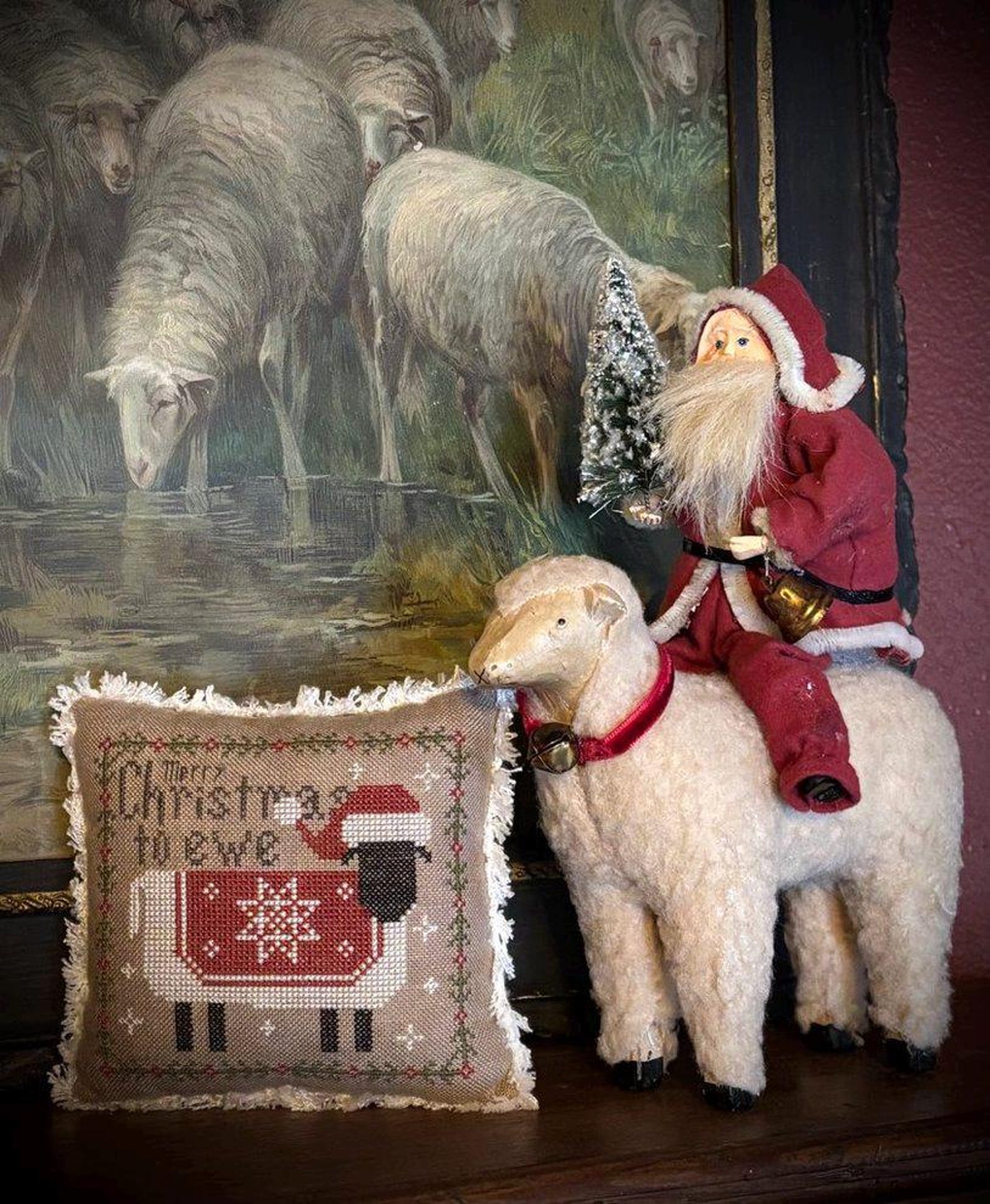 Christmas Ewe Pin Keep Pattern - Primitive - Paper/mailed - Christmas ...