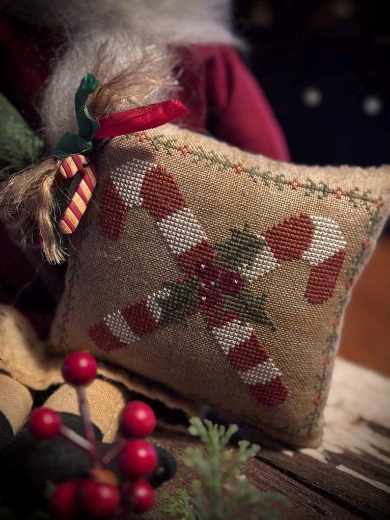 Candy Cane Square Pin Keep Pattern - Primitive - Paper/mailed ...