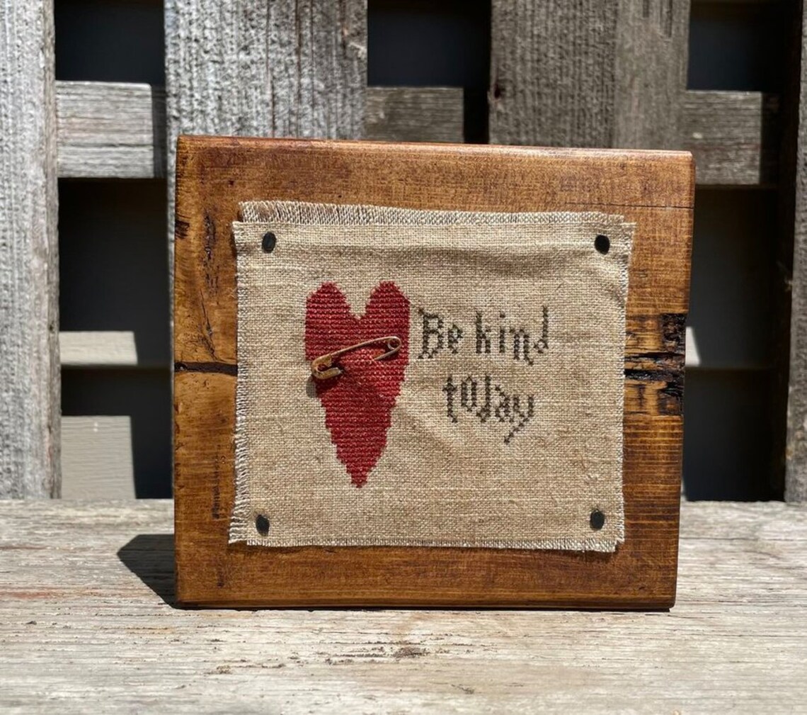 Be Kind Today --- Primitive Pdf/download Cross Stitch Pattern by Asbery ...