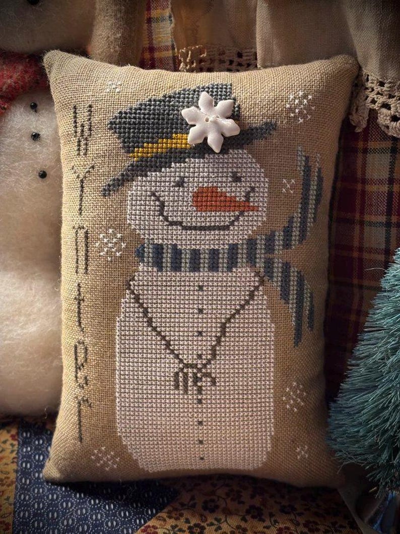 Wynter Snowman Pin Keep Pattern - Primitive - Pdf/download - Snowflake ...