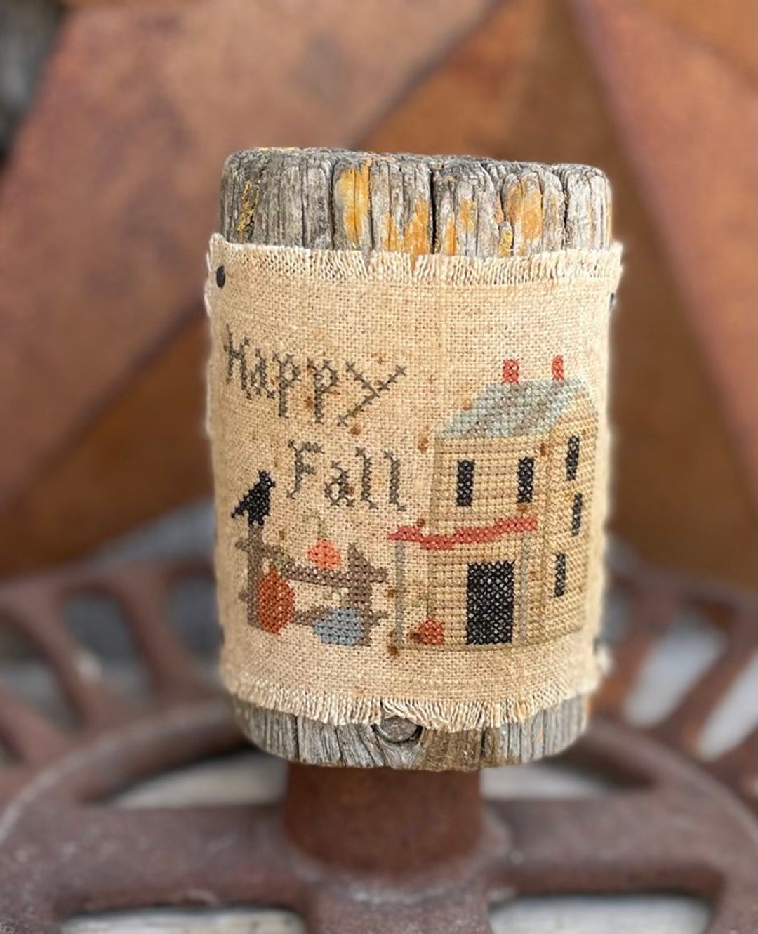 Happy Fall --- Primitive --- Pdf/download --- Cross Stitch --- Pattern ...