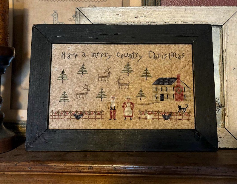 Country Christmas Pdf/download Cross Stitch Primitive Pattern Christmas ...