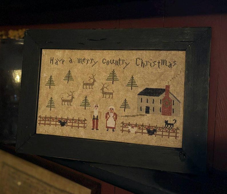 Country Christmas *** Pdf/download *** Cross Stitch *** Primitive ...