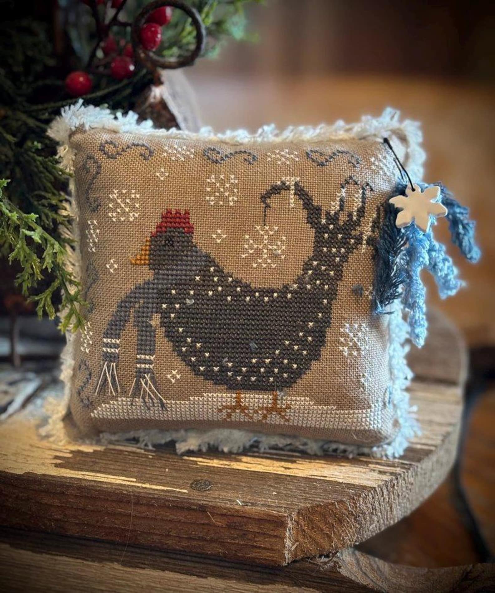 Winter Chicken Pin Keep Pattern - Primitive - Pdf/download - Christmas ...