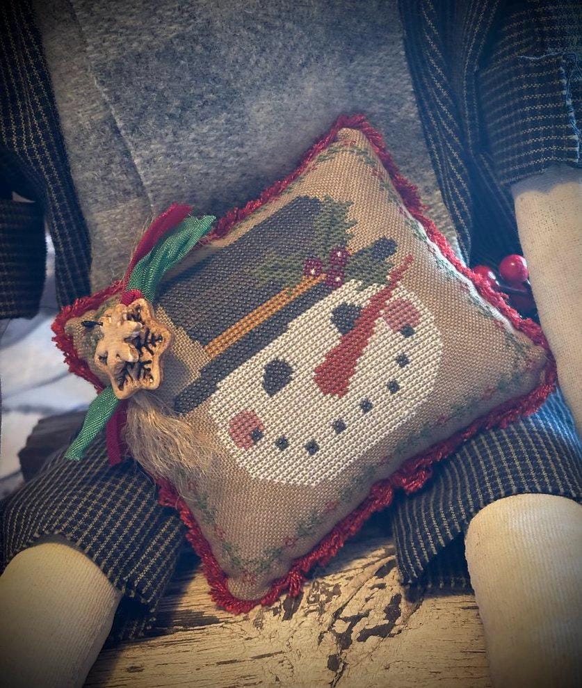 Snowman Square Pin Keep Pattern - Primitive - Pdf/download - Christmas ...