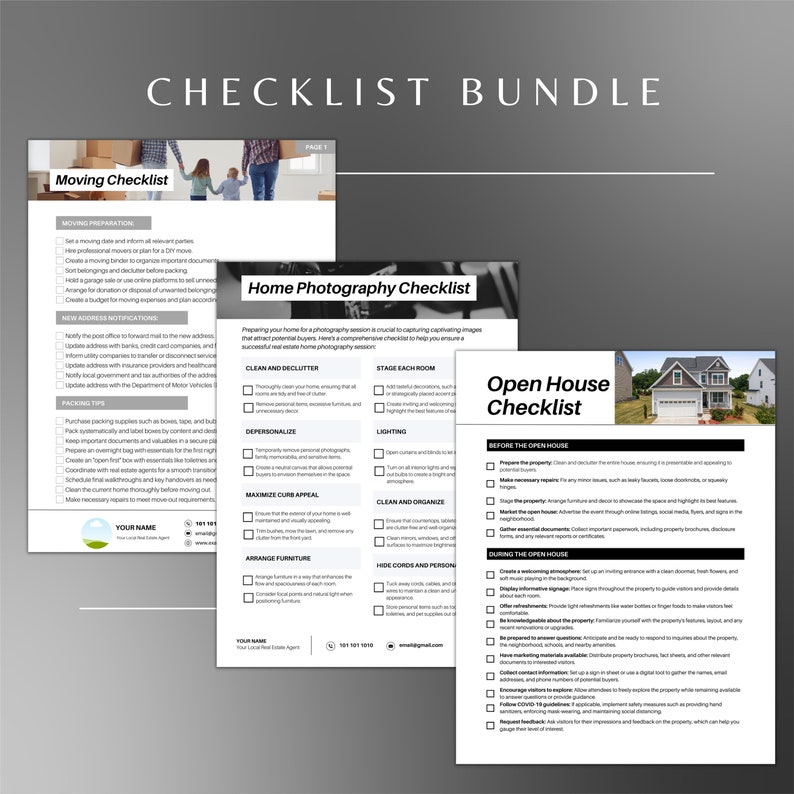 Real Estate Checklists Real Estate PLR Bundle Customizable Checklist ...