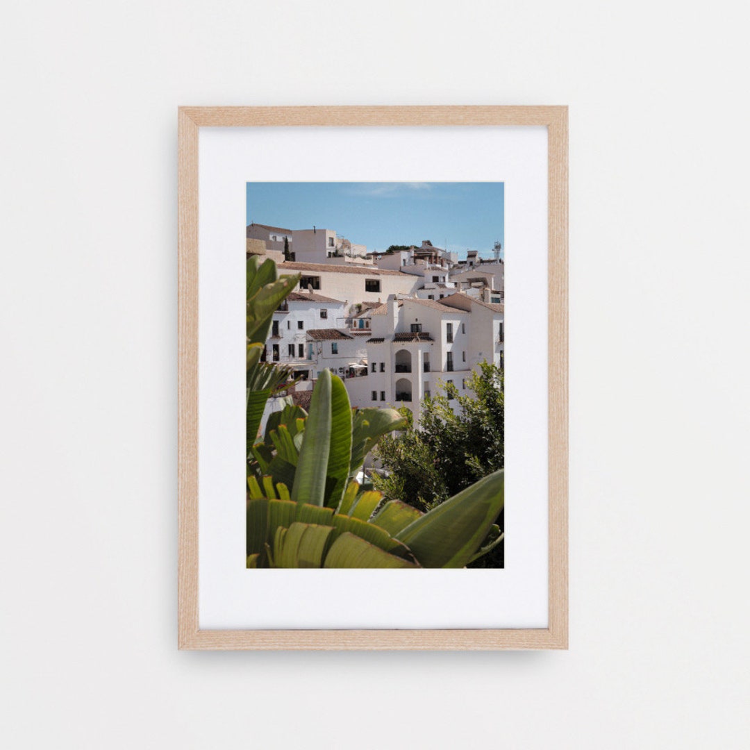 Spanish Village Rooftops Print, Europe Photography, White Village Wall ...