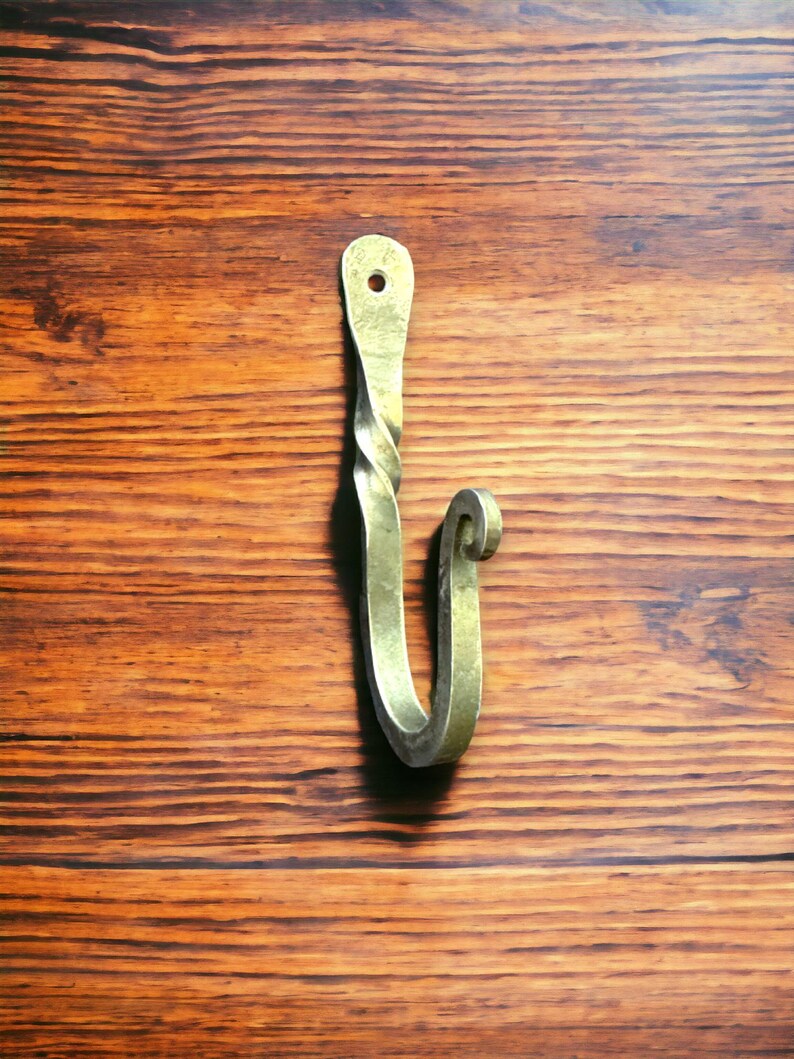 Hand-forged Iron Wall Hook, Rustic Blacksmith Metal Hook, Leash Hook ...
