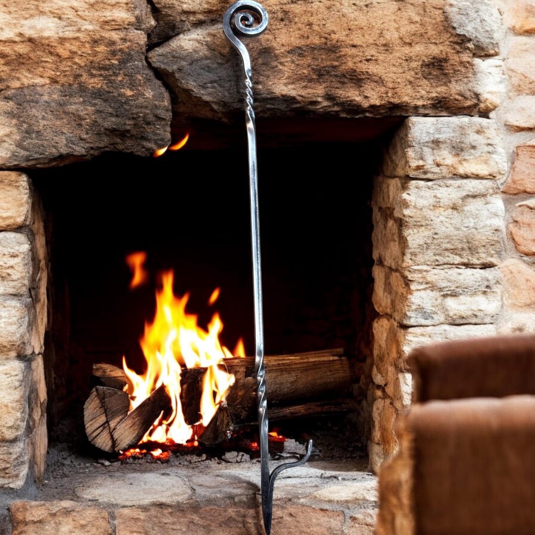 Personalized Spiral Fire Poker - Hand Forged Iron Anniversary Gift ...