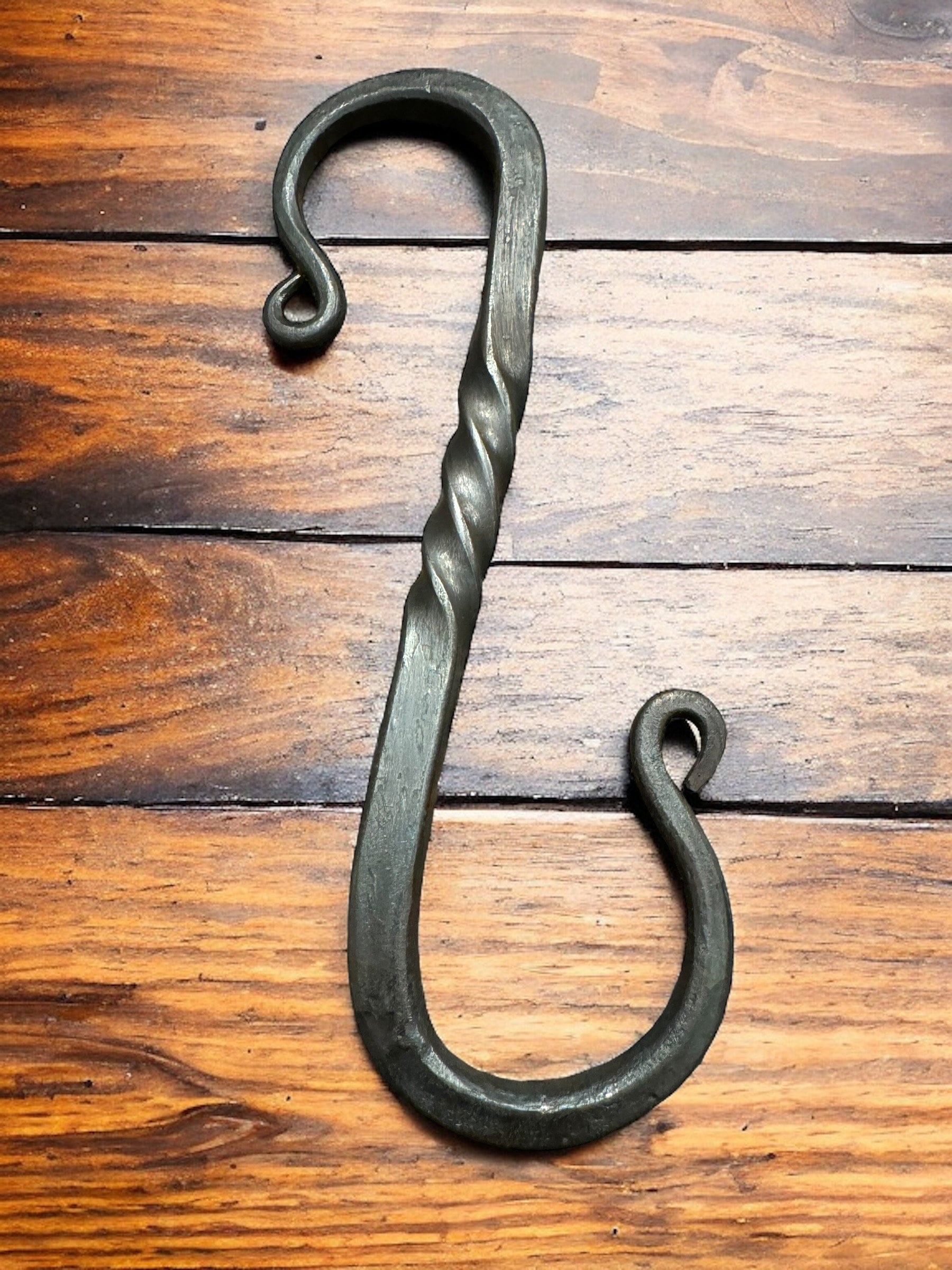 Hand Forged S Hook With Twist, Hand Forged Hook, Blacksmith Hook, Coat ...