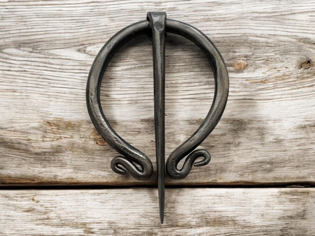 Hand-forged Cloak Pin Viking Fibula Penannular Brooch for Historical ...