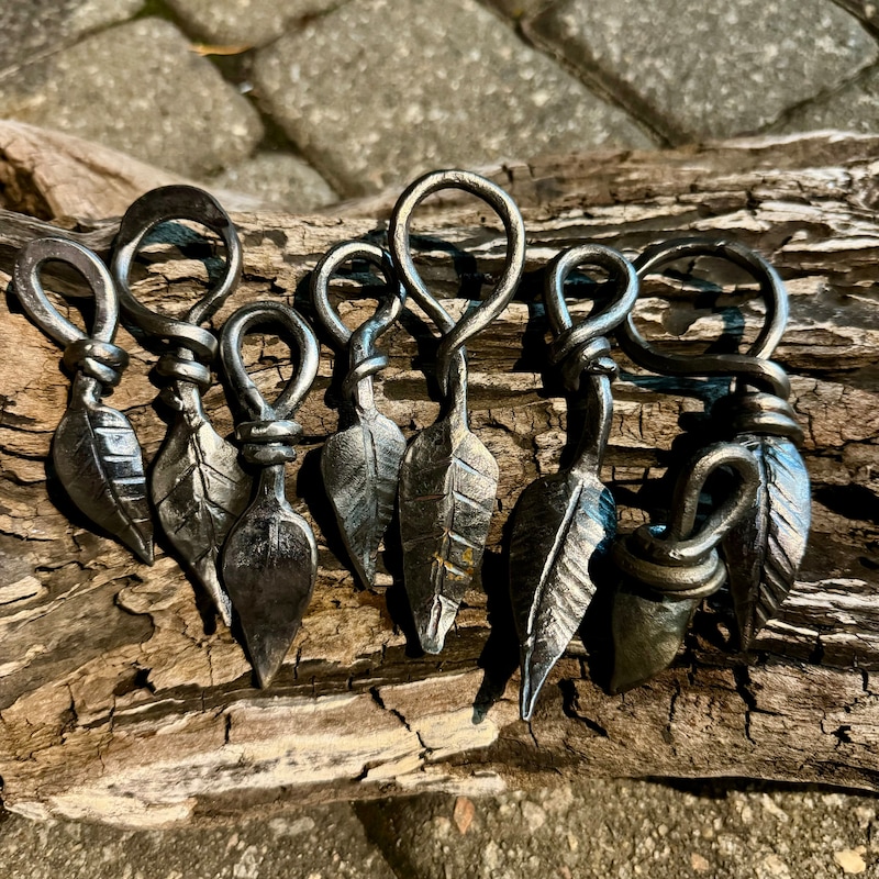 Blacksmith Leaf Pendant - Etsy