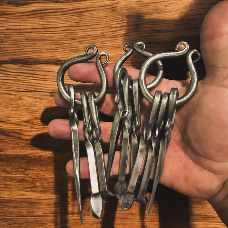 Hand Forged Pipe Tool Set – Pick Reamer & Tamper on Forged Ring ...